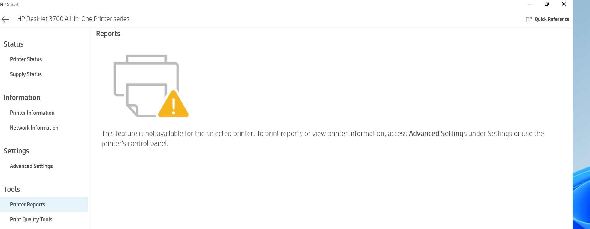 Printer quality reports, tools not available hp 3700. They w... - HP ...