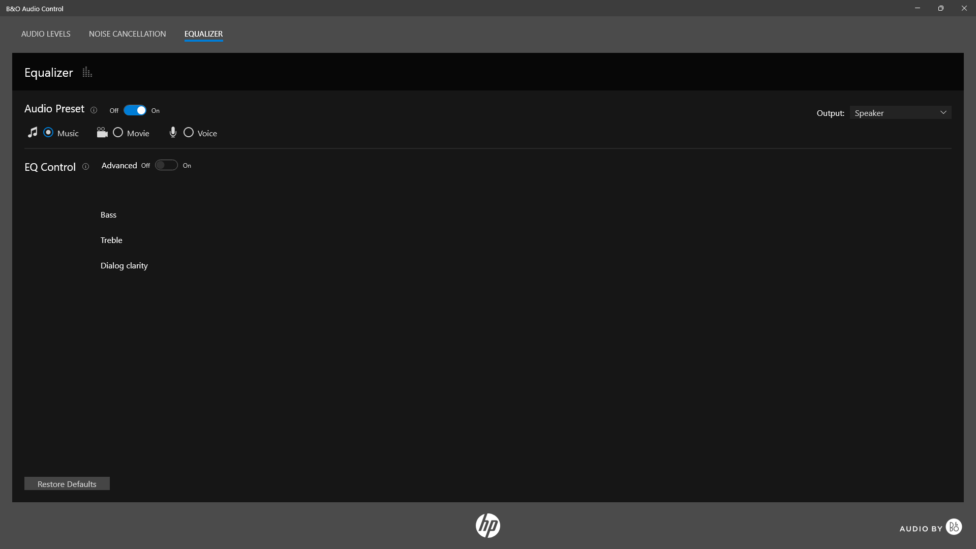 Problems with B&O Audio Control - HP Support Community - 8868104