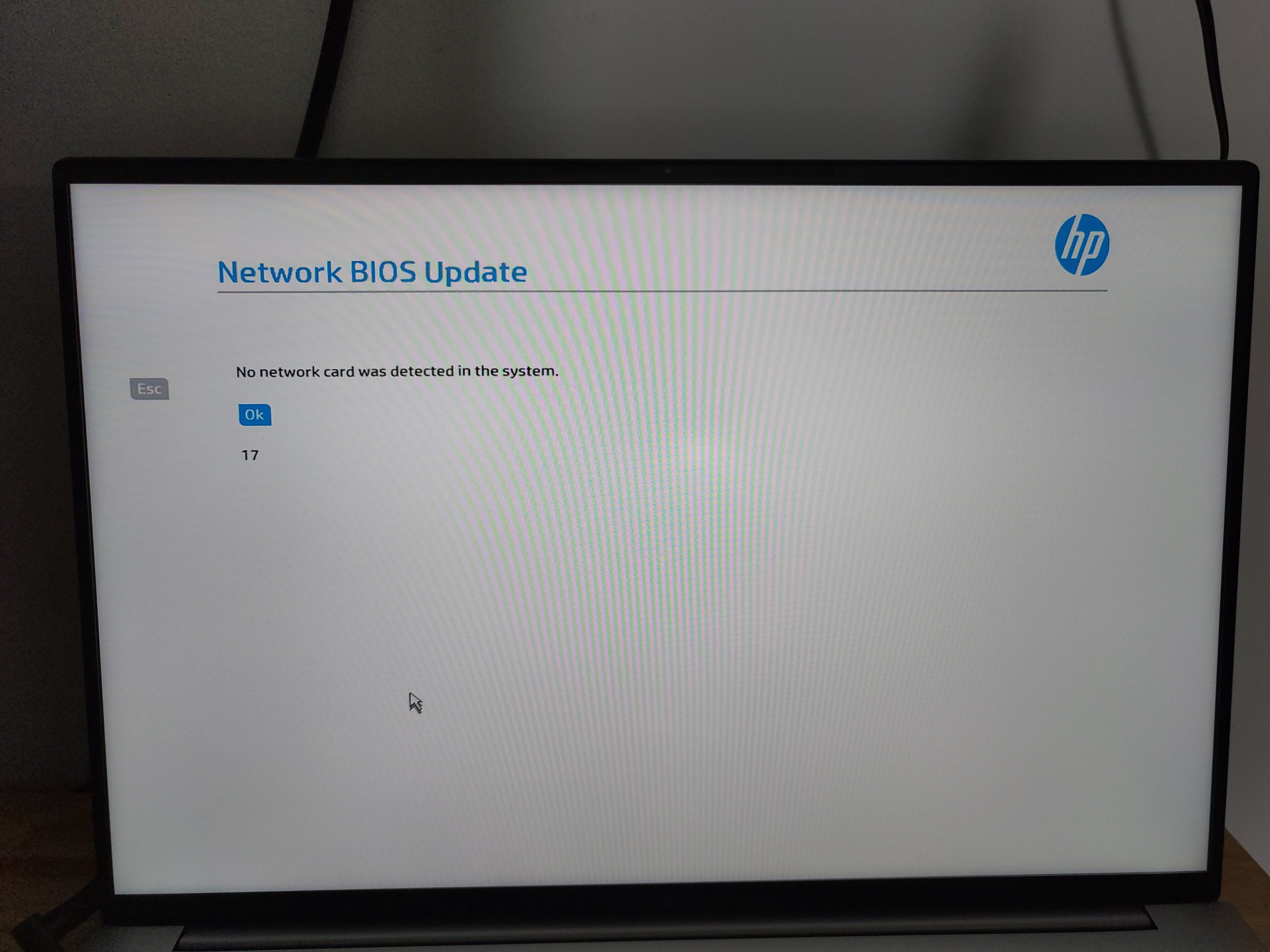 Zbook Studio G9 displays "No network card was detected in th... - HP ...