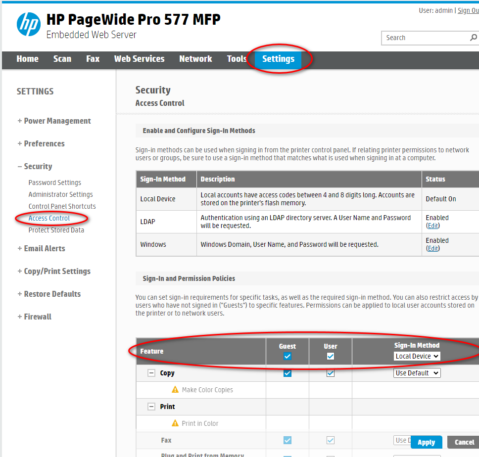I need to shut off Guest user access on HP Printers - HP Support ...