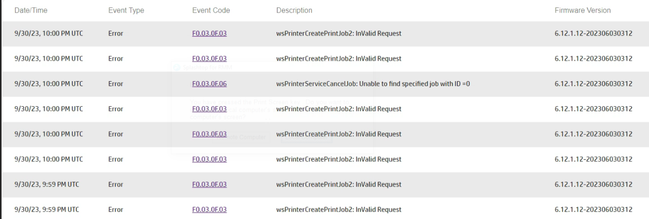 HP Color LaserJEt Pro 4201dw Random Printer Errors - HP Support ...