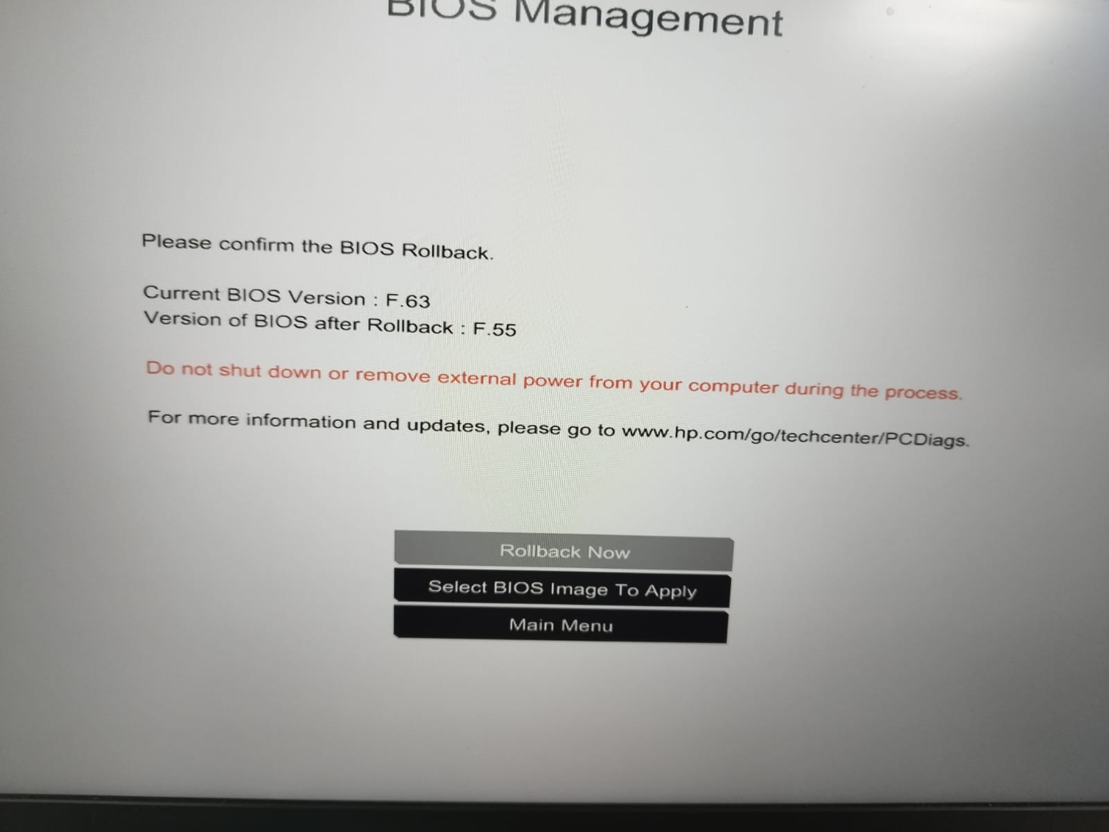 BIOS roll back - HP Support Community - 8890661