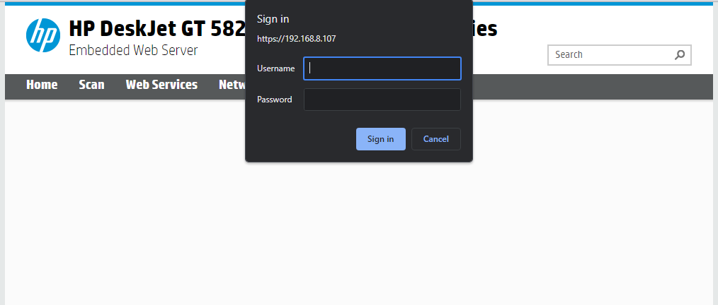 How to RESET My Embedded Web Server on my HP Deskjet GT5820 - HP ...