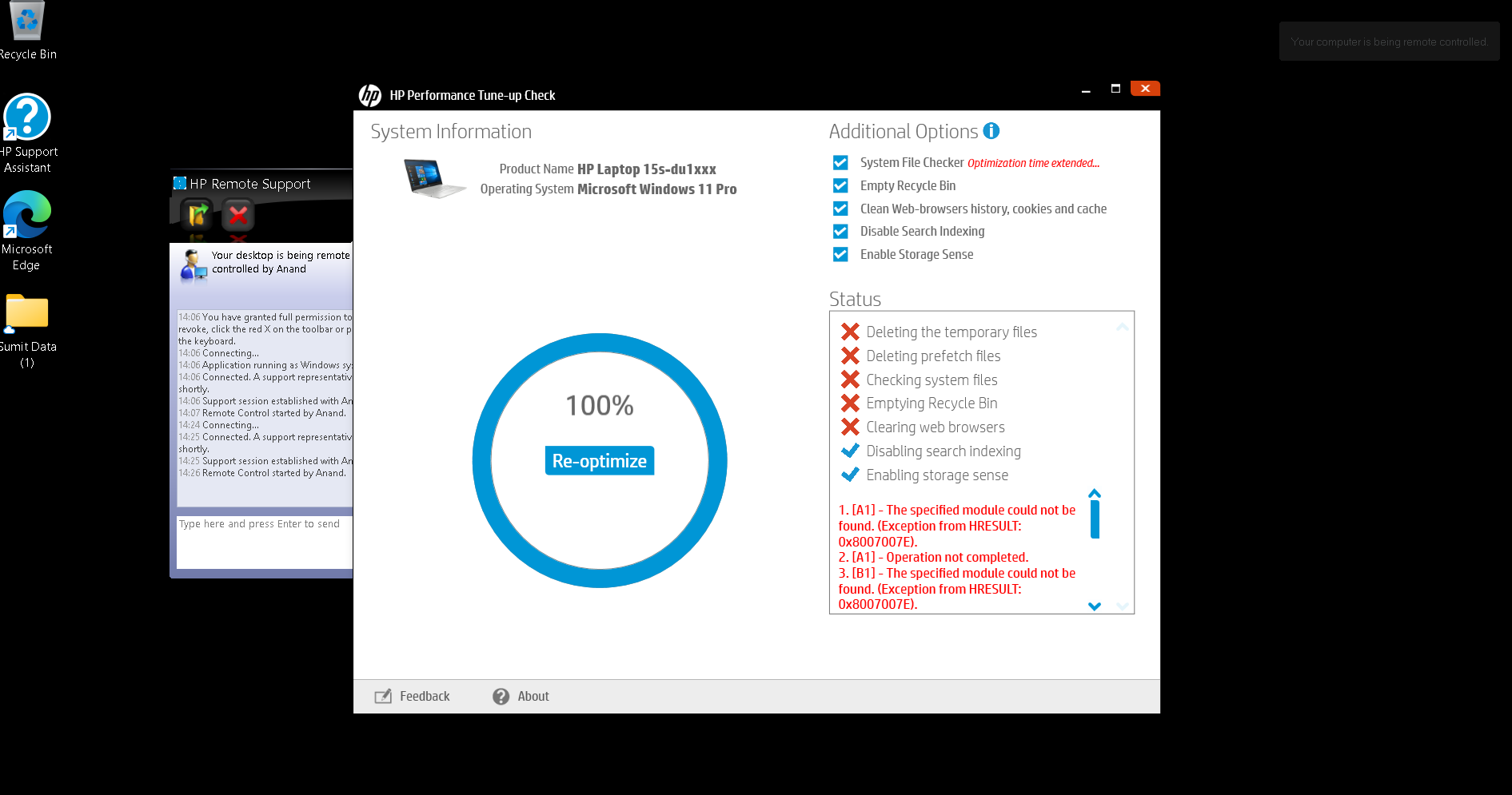 HP Performance tune up check - HP Support Community - 8895352