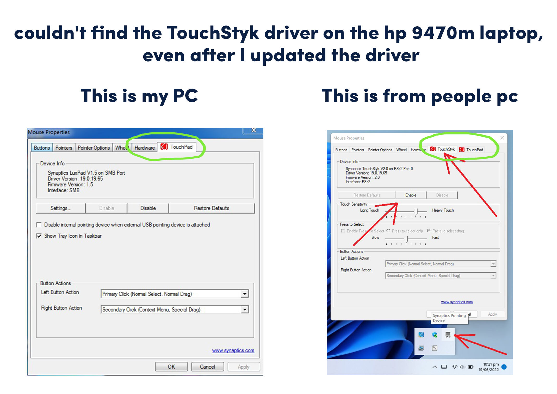 (Help) TouchStyk / Pointing Stick driver HP 9470M Not Workin... - HP ...