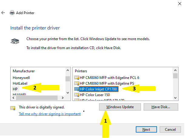 I need to install software on my laptop for cp1700 printer - HP Support ...