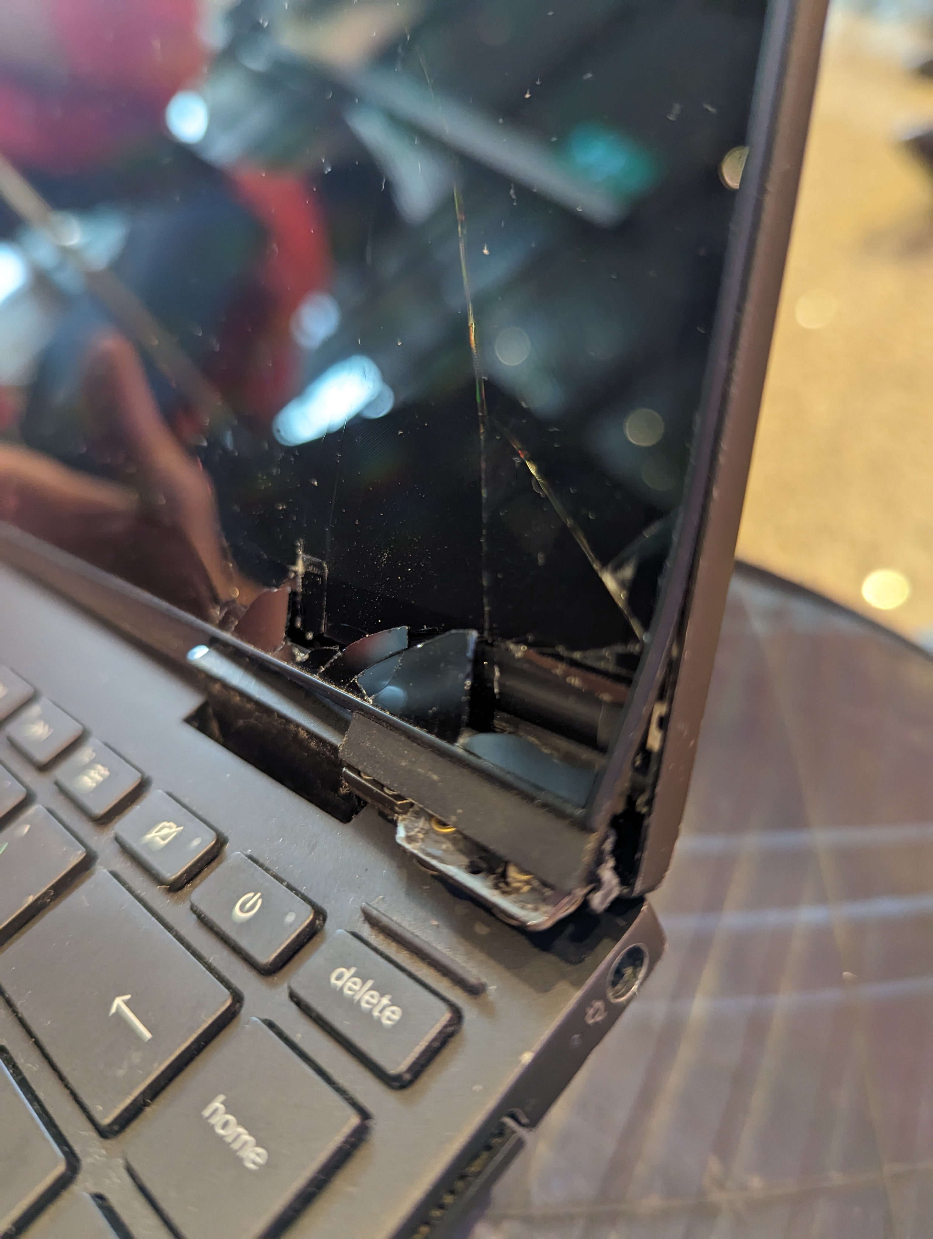 Hinge popped out and cracked the screen - HP Support Community - 8904383