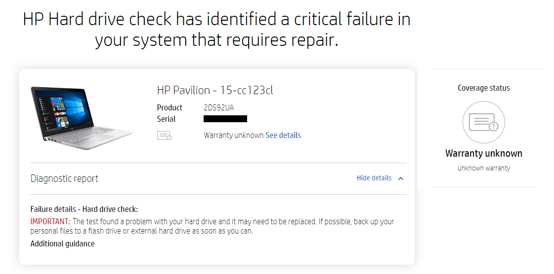 Solved: HD Crashed - HP Support Community - 8904824