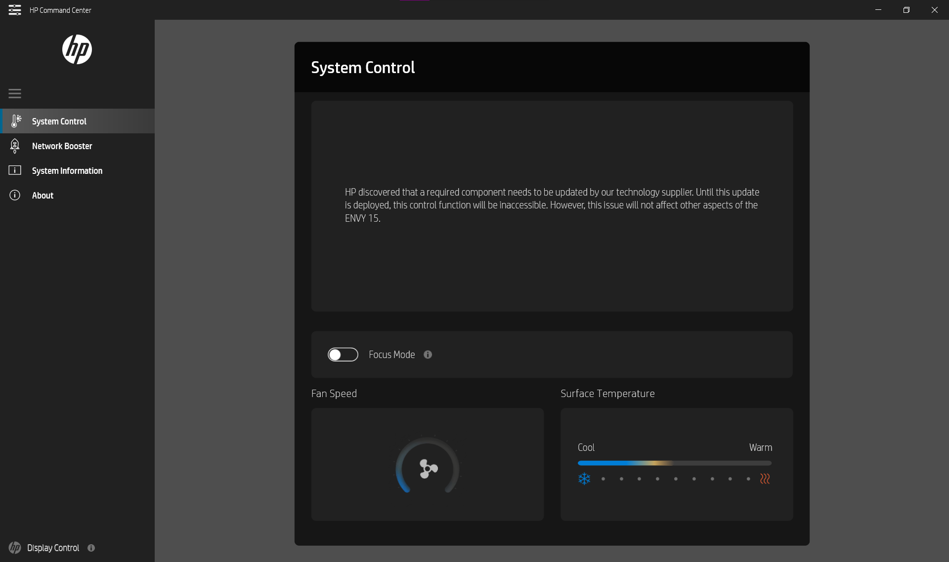 Laptop envy cant access fan controls in command center - HP Support ...