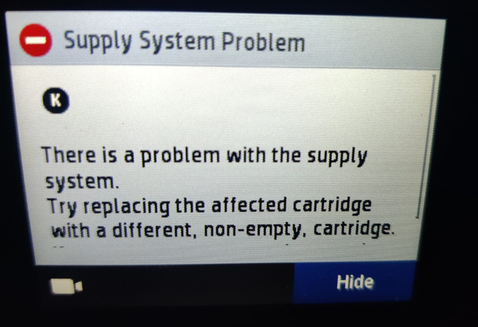 ERROR: supply system problem - HP Support Community - 8913791