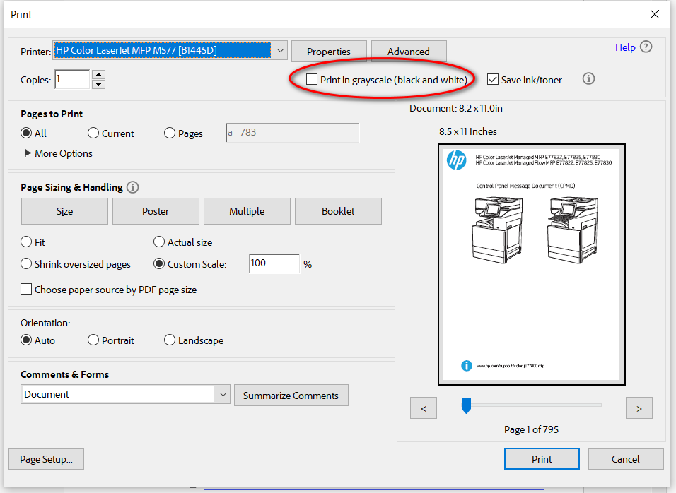 HP Color LaserJet Managed MFP E877dn