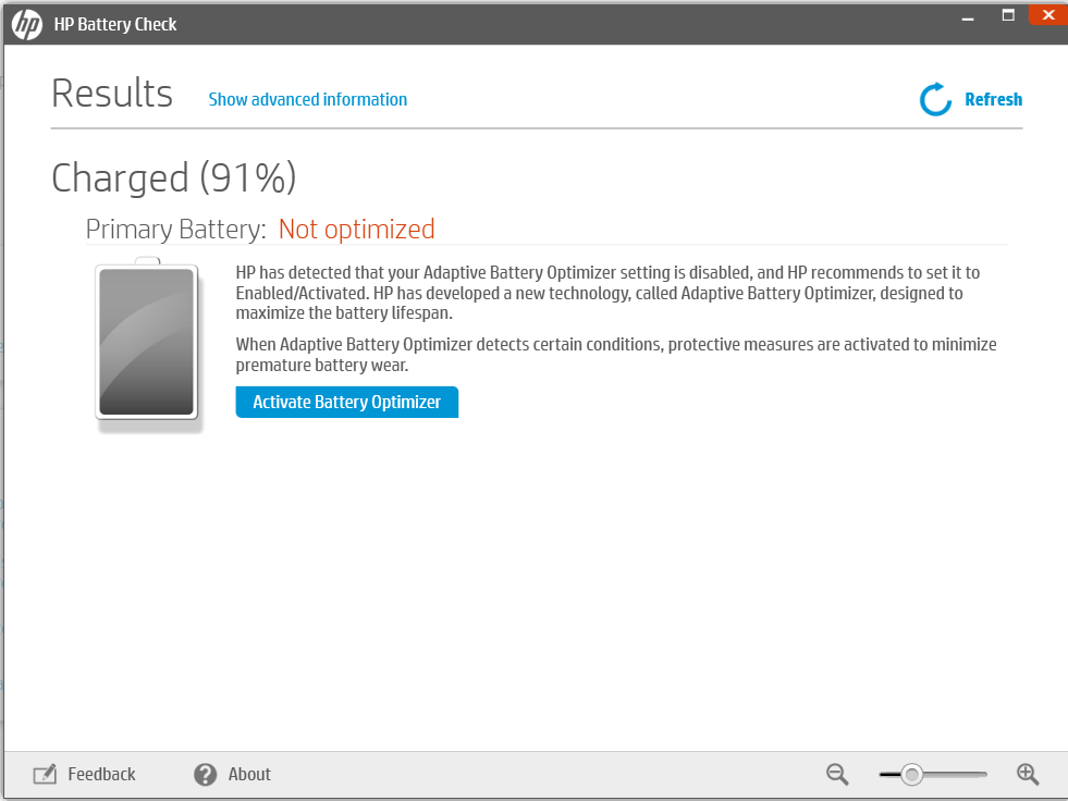 Adaptive Battery Optimizer stack in 'Enabled/Not Activated' - HP ...