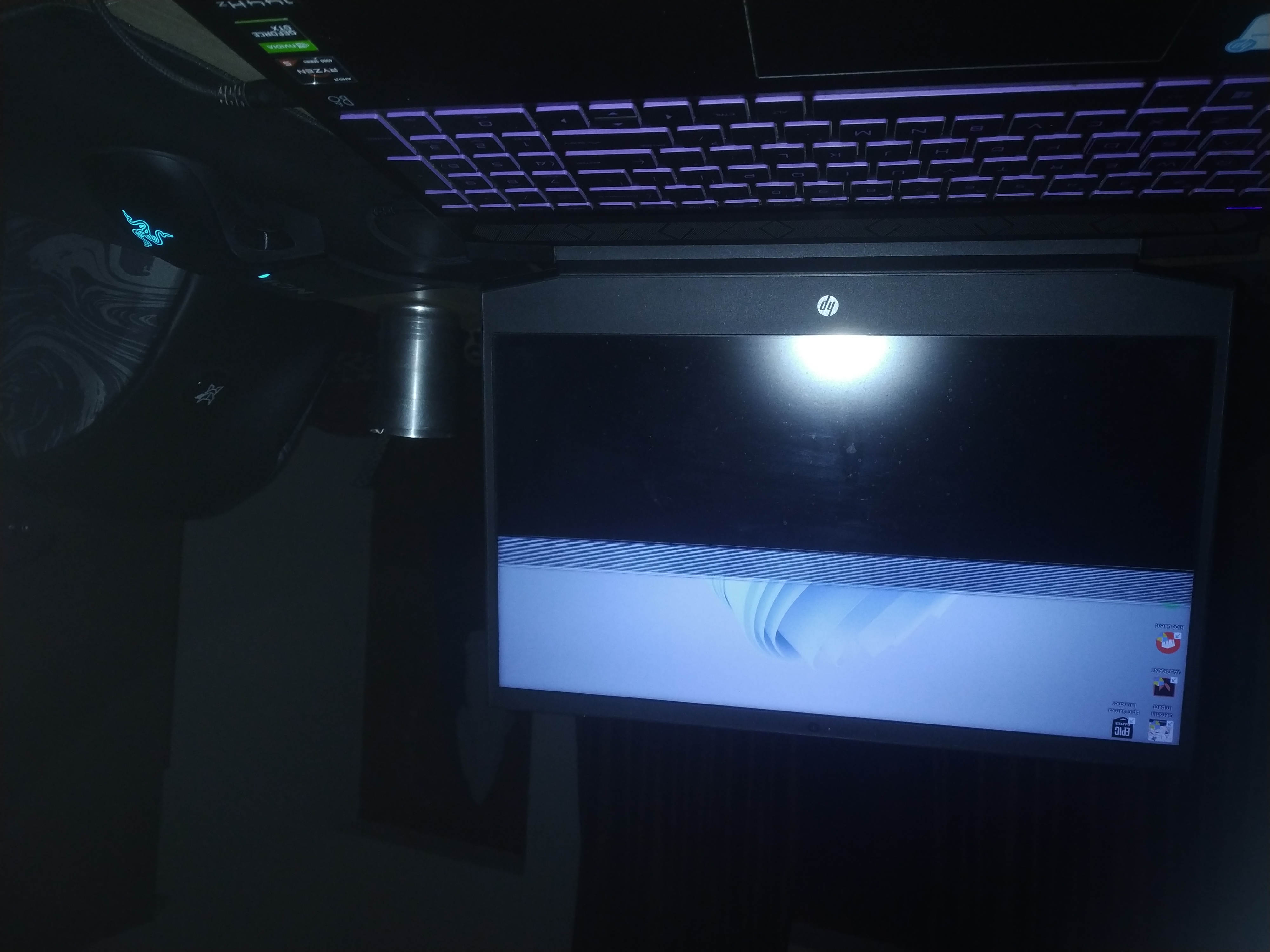 These horizontal lines appeared on my display.I didn't cause... - HP ...