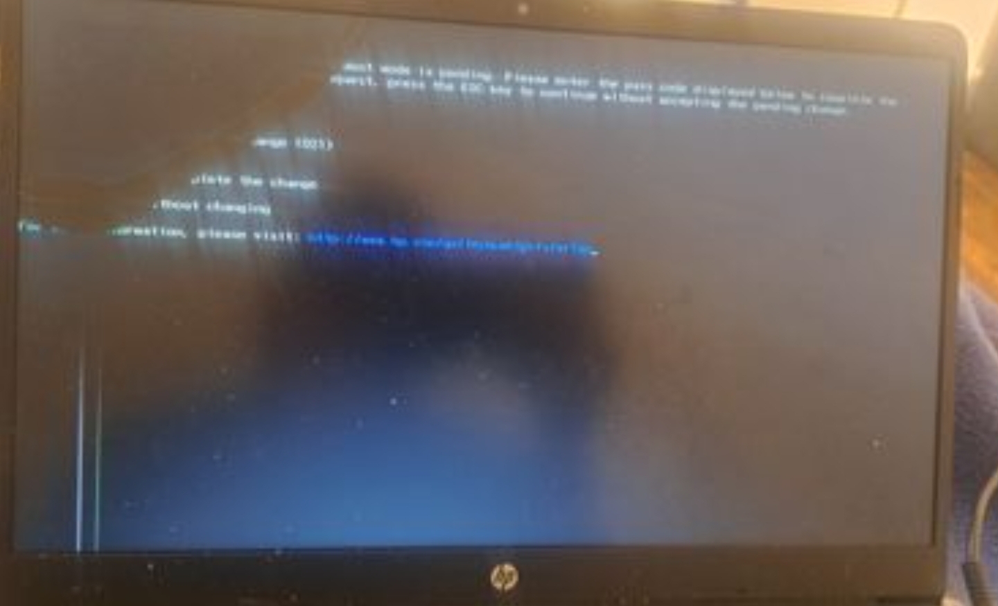 Problem with code for my laptop to turn on legacy support - HP Support ...