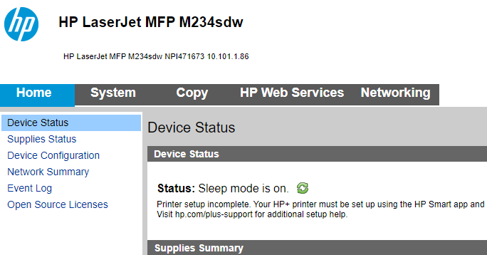 HP LaserJet MFP M234sdw Printer - no scan to email in embedd... - HP ...