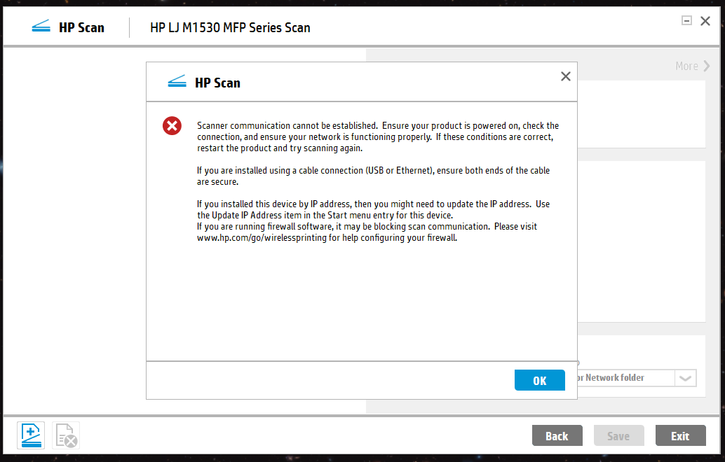 HP LaserJet Pro M1536dnf scanner issue - HP Scan Doctor is r... - HP ...