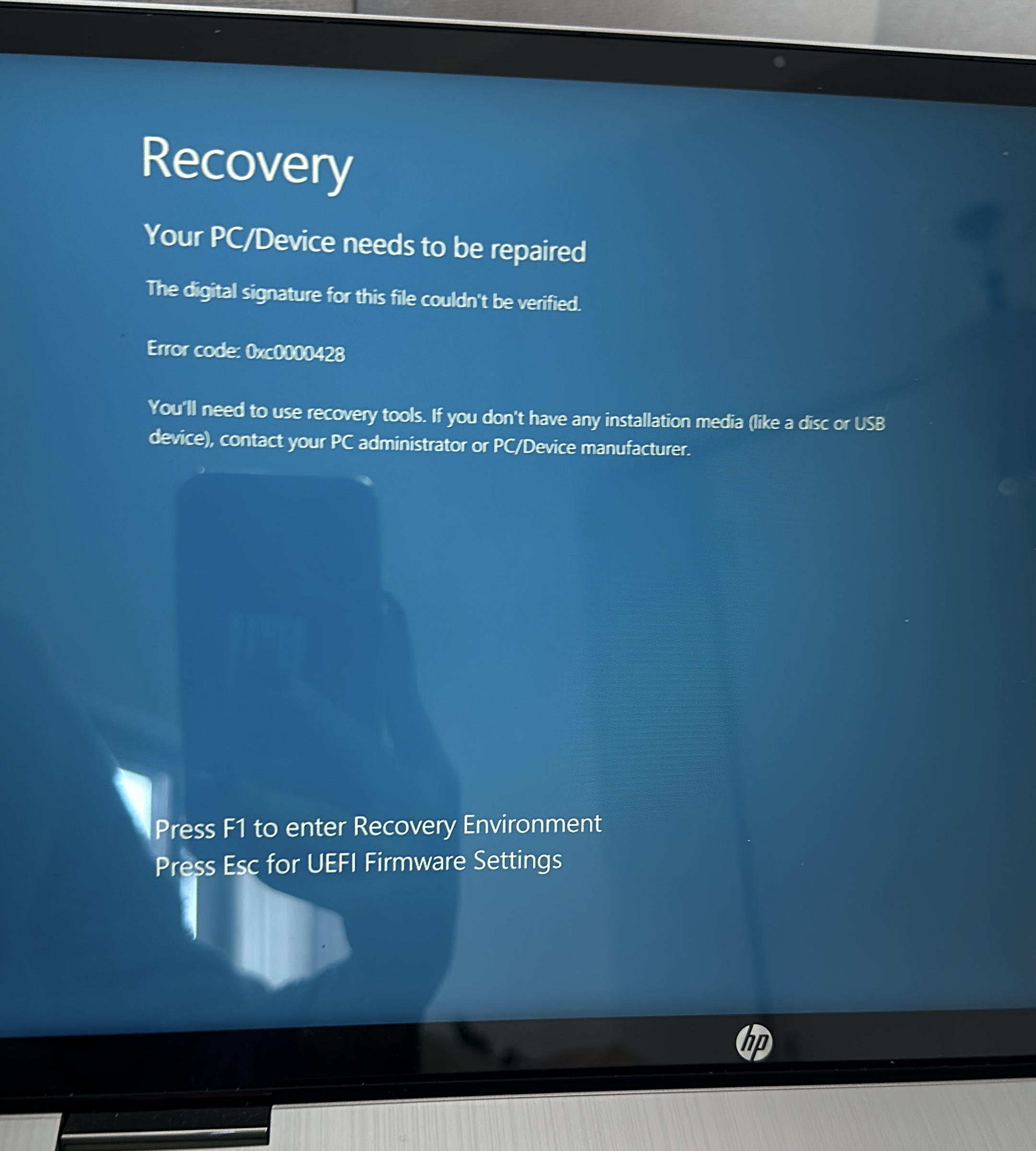 Recovery- your pc needs to be repaired - HP Support Community - 8947796