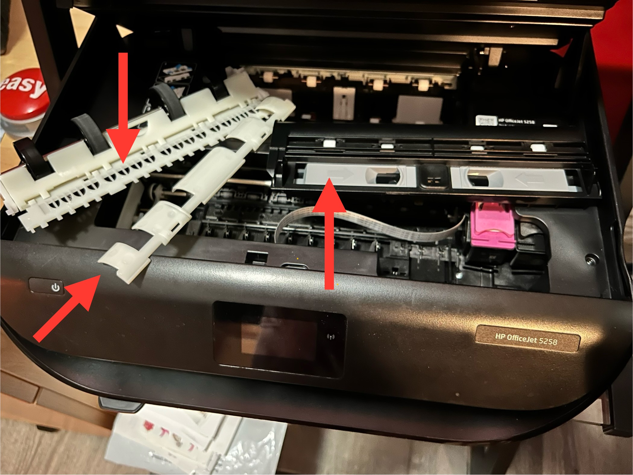 Officejet 5258 roller pieces re-installed? - HP Support Community - 8949169