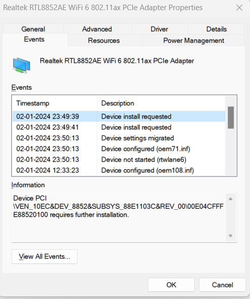 Wifi connectivity issues with with RTL8852AE WiFI 6 802.11ax... - HP ...