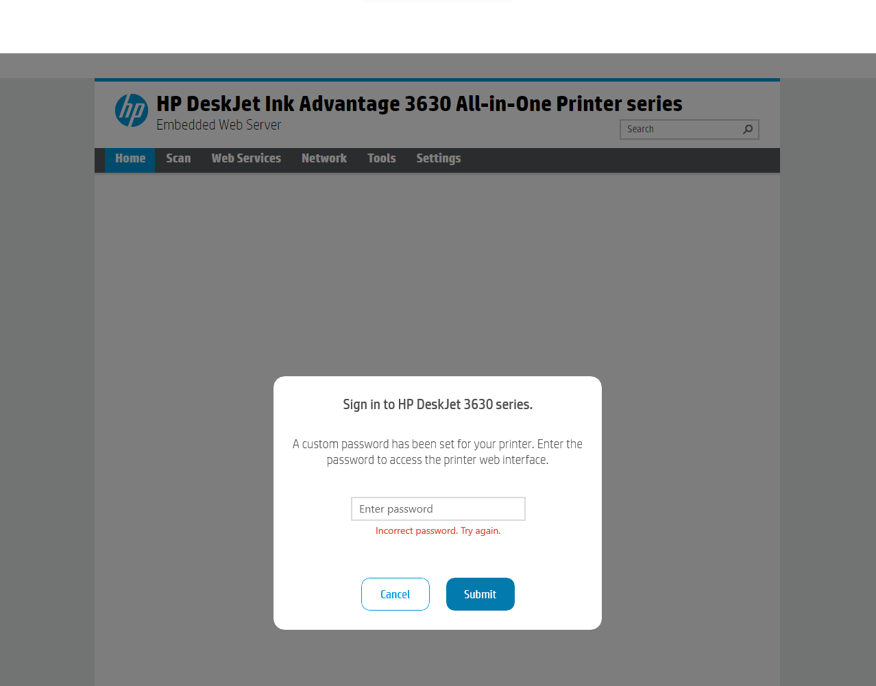 WEB INTERFACE FORGOT PASSWORD. - HP Support Community - 8953143