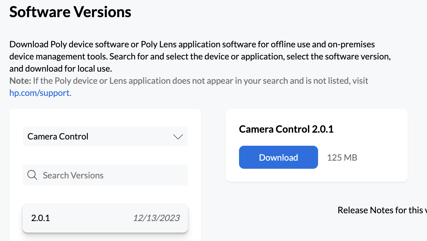 Poly Camera Control and Audio Services App for MTR Download - HP ...