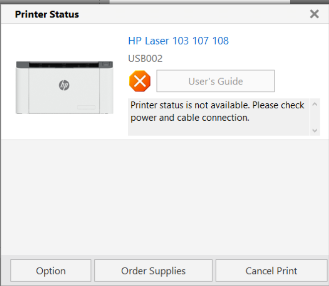 My HP 107a printer is in error state - HP Support Community - 8960924