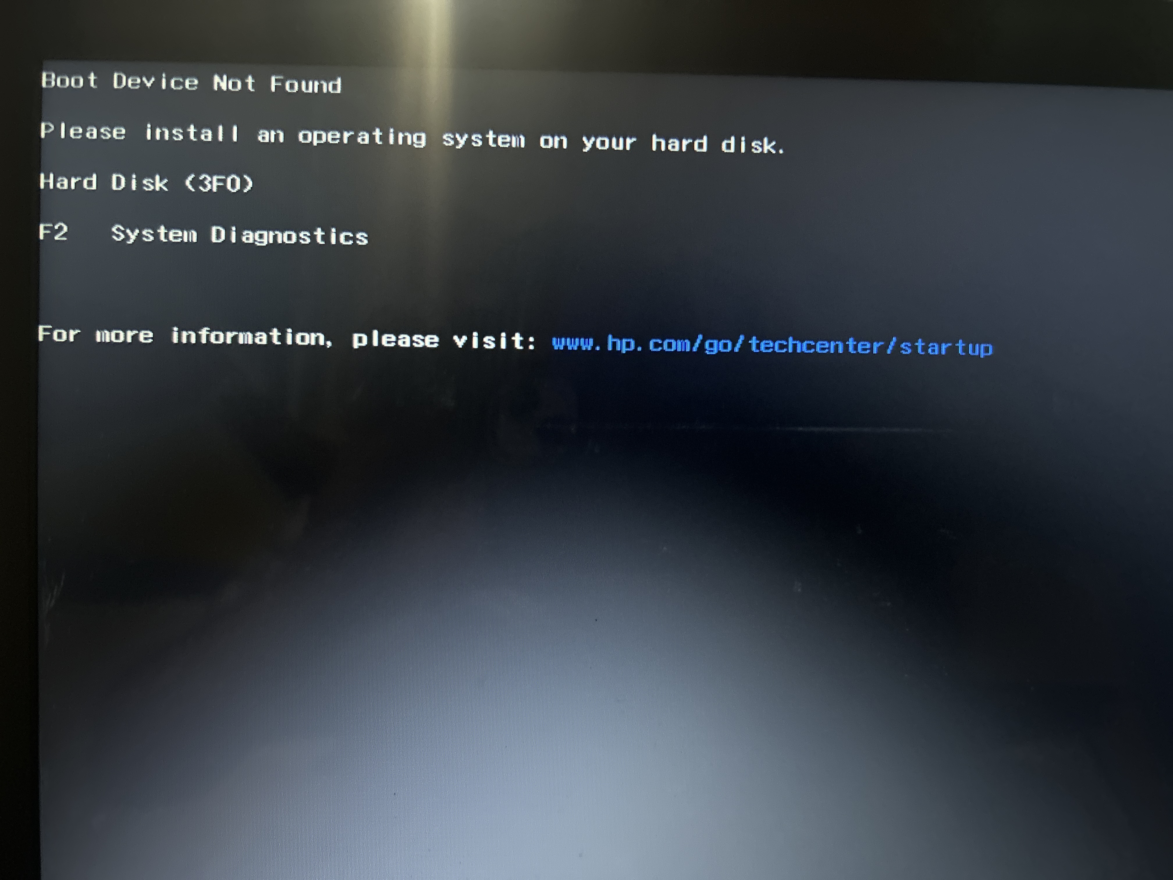 My laptop says me to install an operating system in my hard ... - HP ...