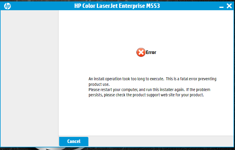 Installation Error of M553 Driver in Windows 10 - HP Support Community ...