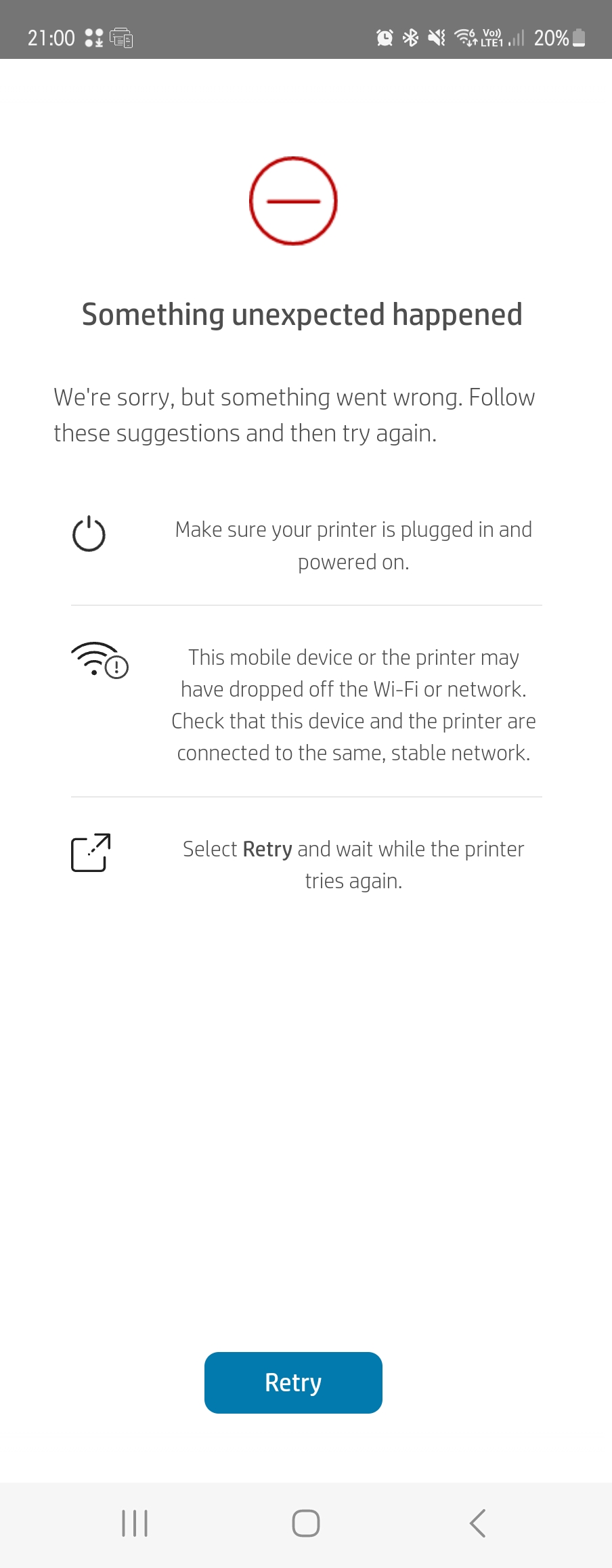 Finish printer set up error - HP Support Community - 8969422
