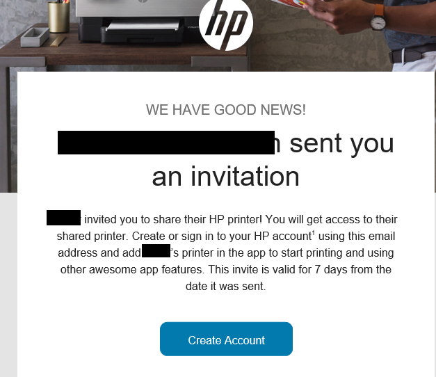 Setup a shared printer from an invite? - HP Support Community - 8980767