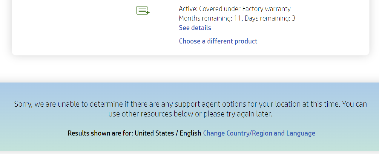 Cannot contact support agents error message - HP Support Community ...