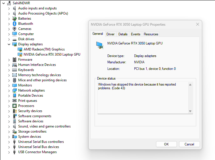 HP Victus 16.1 Graphics card issue - HP Support Community - 8989467