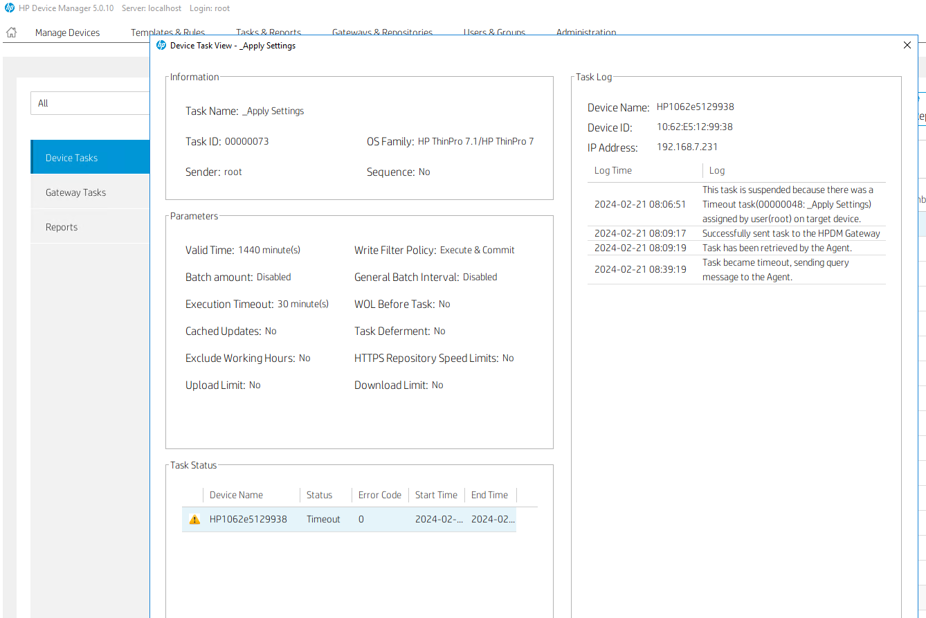 HPDM not Applying Settings for reset t430 Smart Zero termina... - HP ...