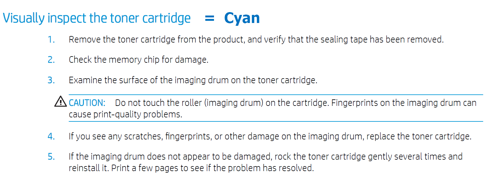 Solved: HP LaserJet Pro MFP M277dw bleeding blue ink on the upper (l ...