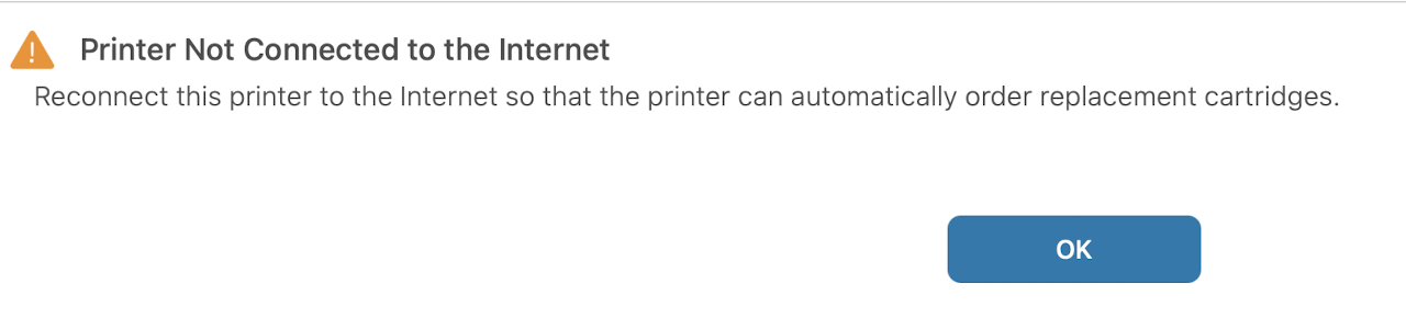 Erroneous Printer not connected to the internet message - HP Support ...