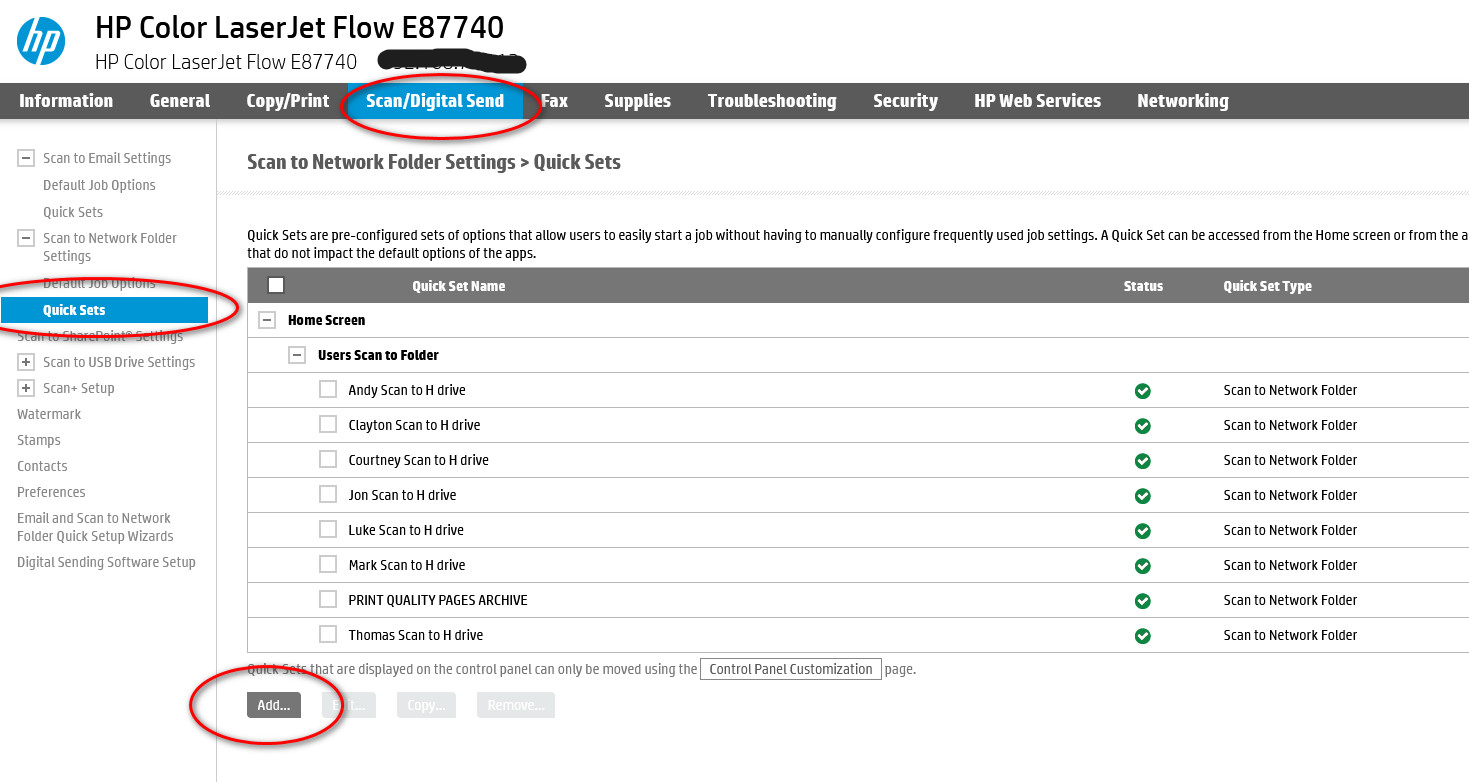 Creating a Scan to Folder Quickset on devices using FutureSm... - HP ...