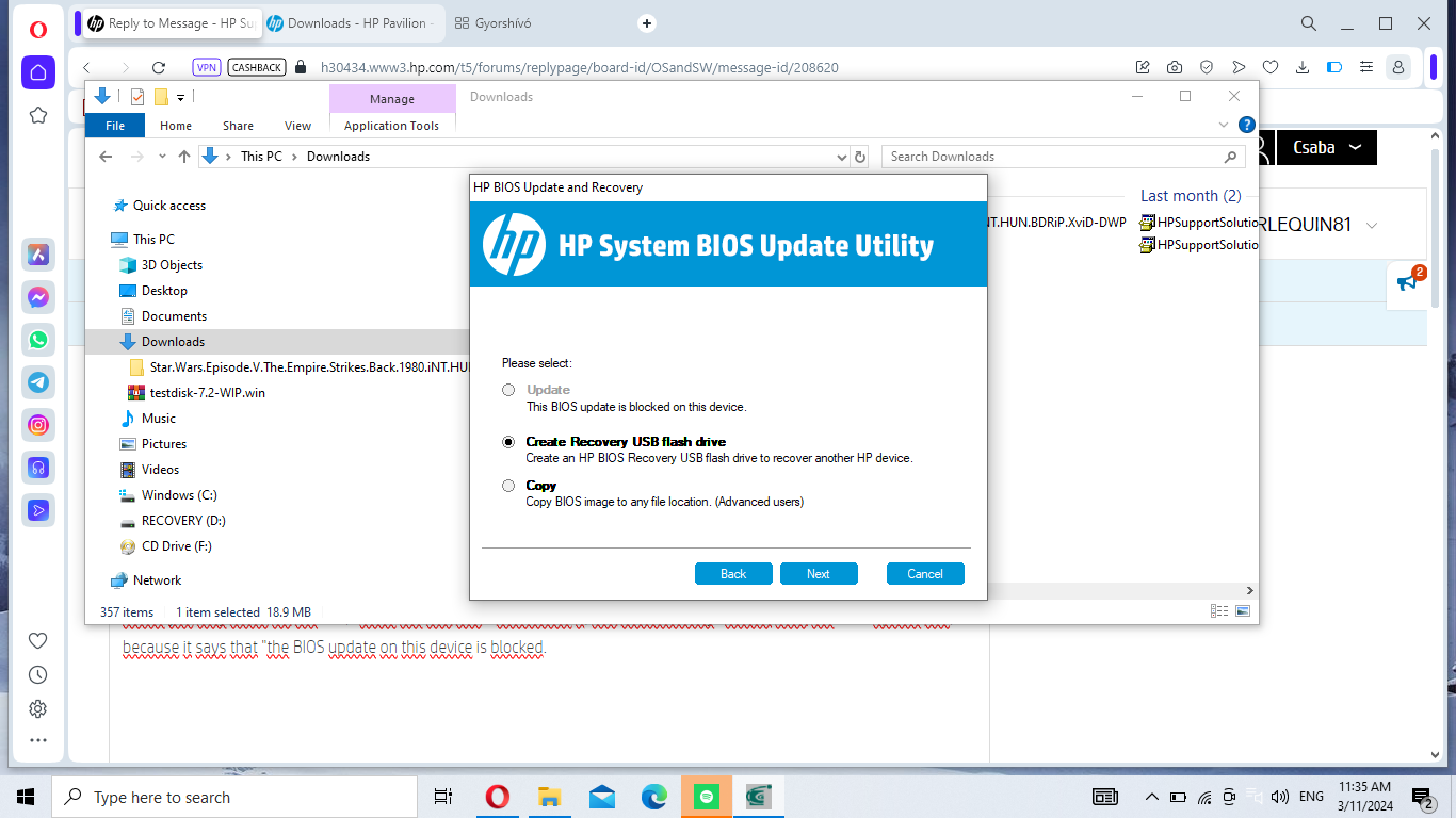 BIOS update for HP Pavilon 15-au150sa - HP Support Community - 9011909