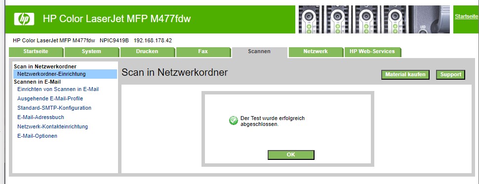 Scan to network folder - HP Support Community - 9016727