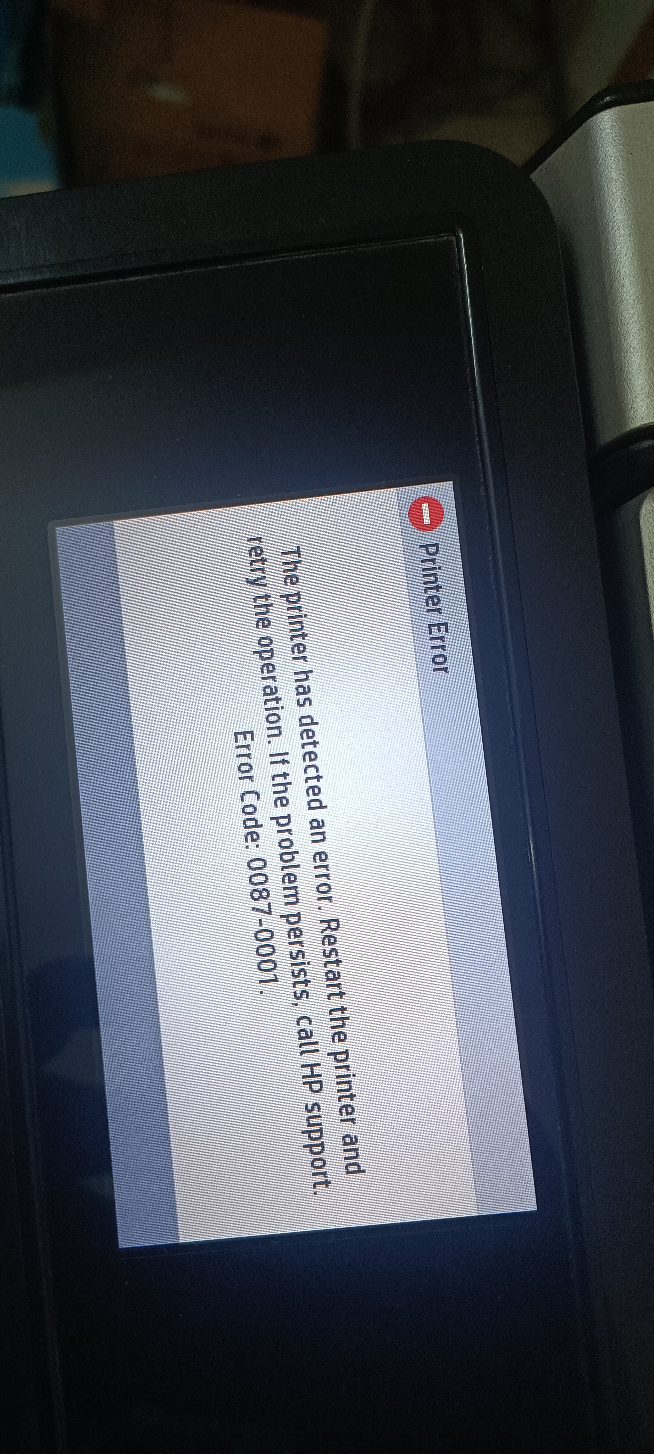 Solved: Error code-0087-0001 - HP Support Community - 9019028