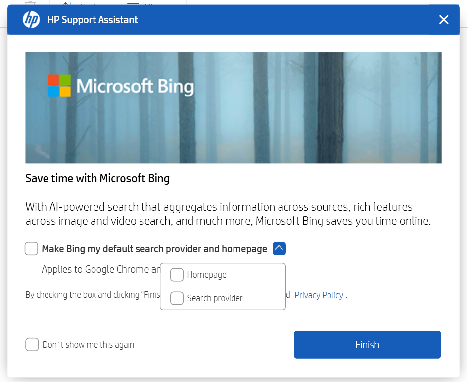 HP Support Assistant pop-up asking to change browser to Edge... - HP ...