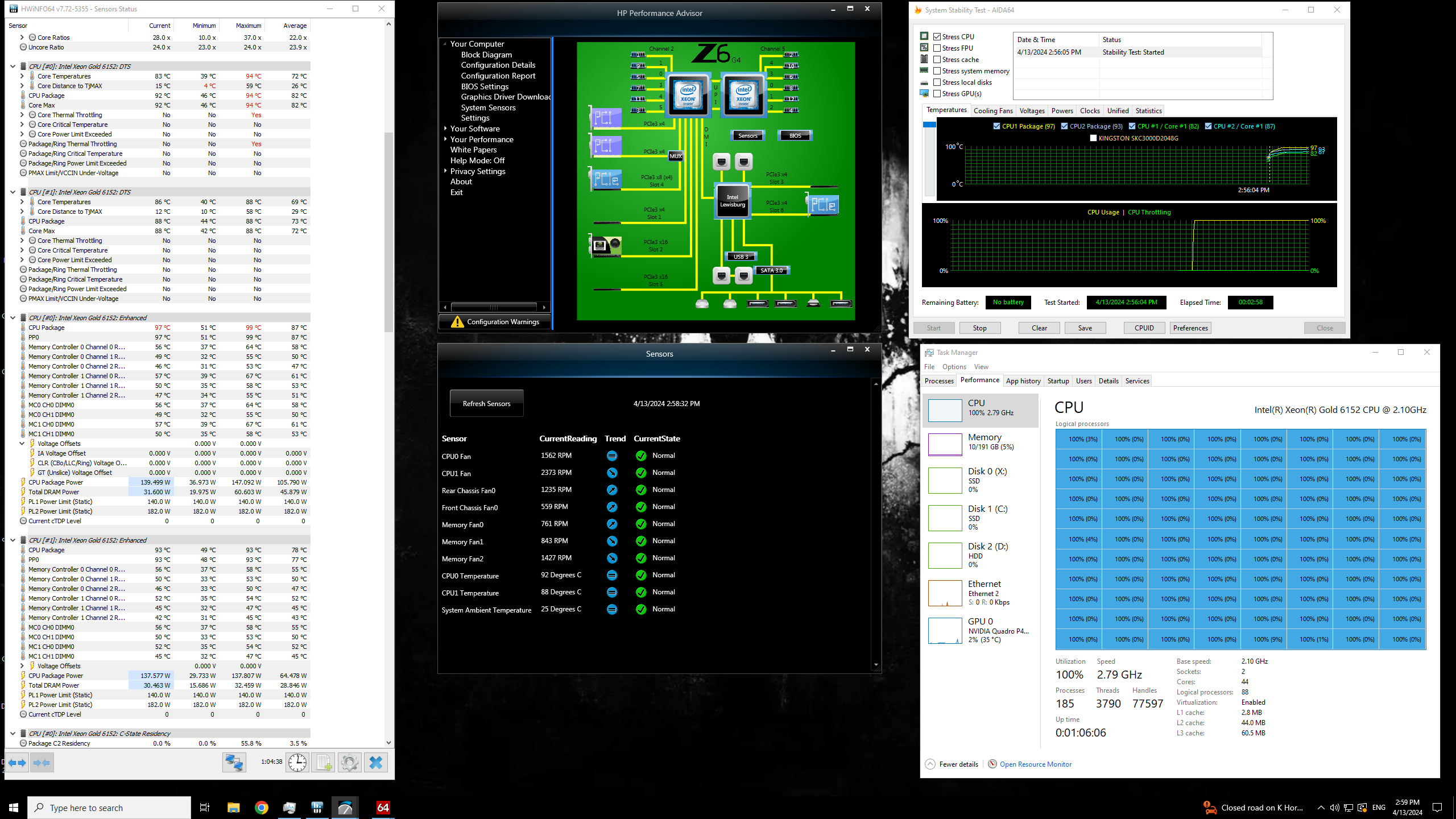 HP Z6 G4 Workstation, Second CPU Temperature high - HP Support ...