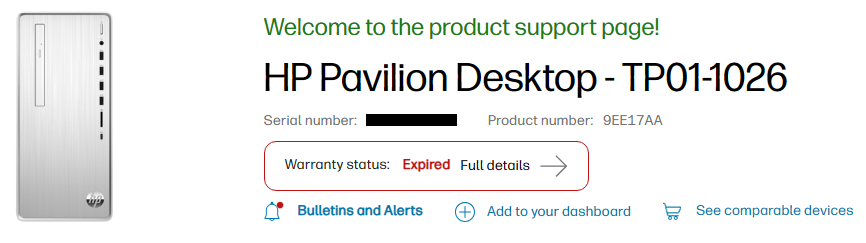 Looking for power supply part number for a TP01-1026 Desktop - HP ...