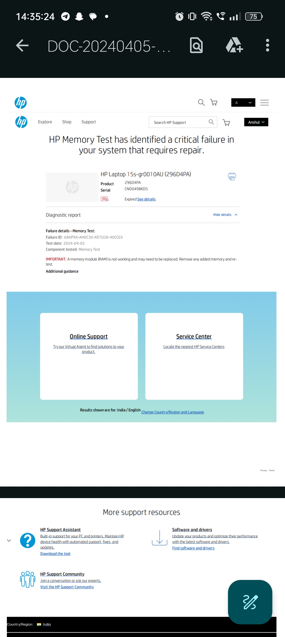 Not able to update my laptop and it also starts blinking Cap... - HP ...