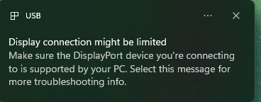 Display Connection might be limited - HP Support Community - 9058856