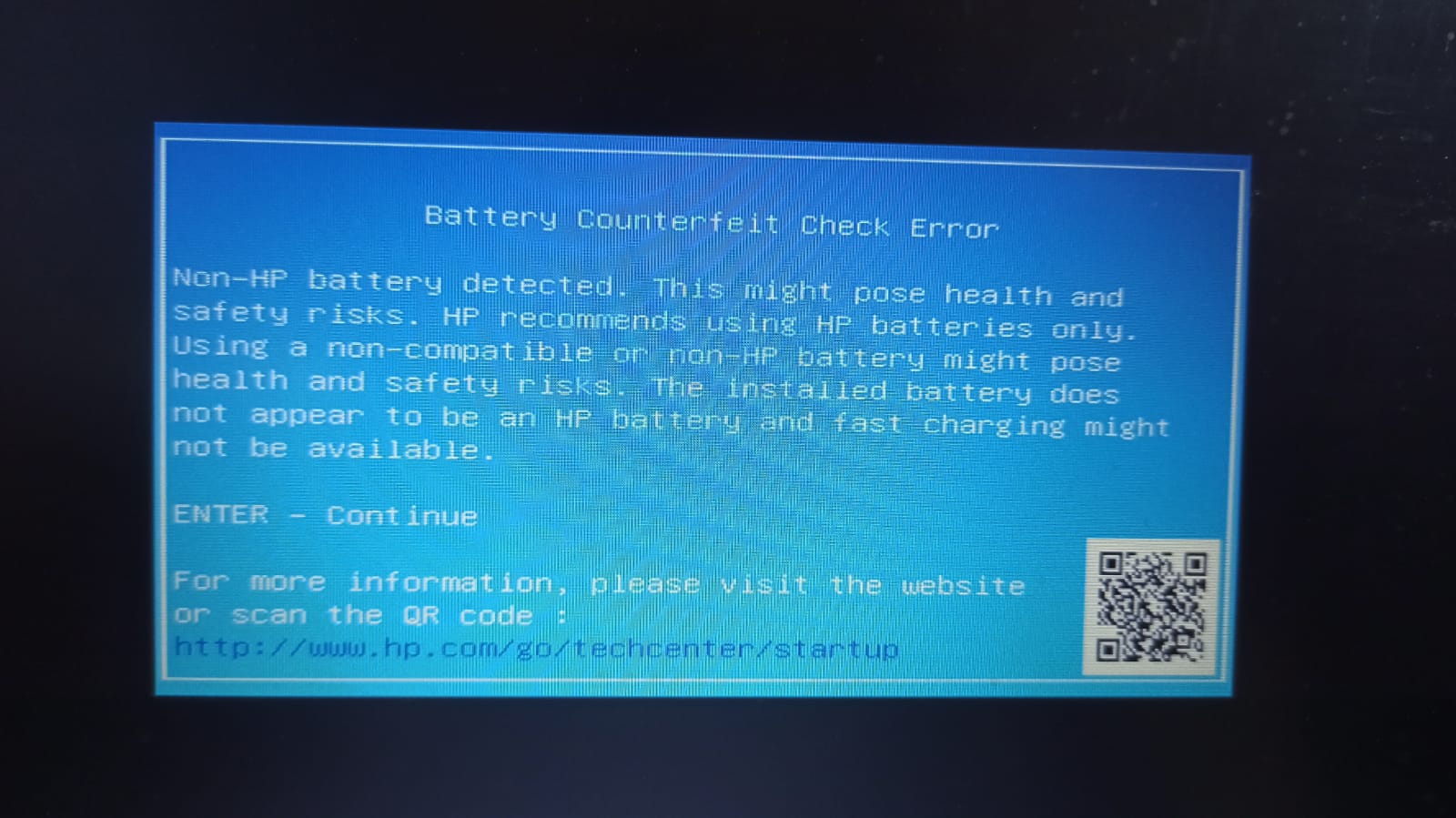 Error: Battery Counterfeit - HP Support Community - 9061925