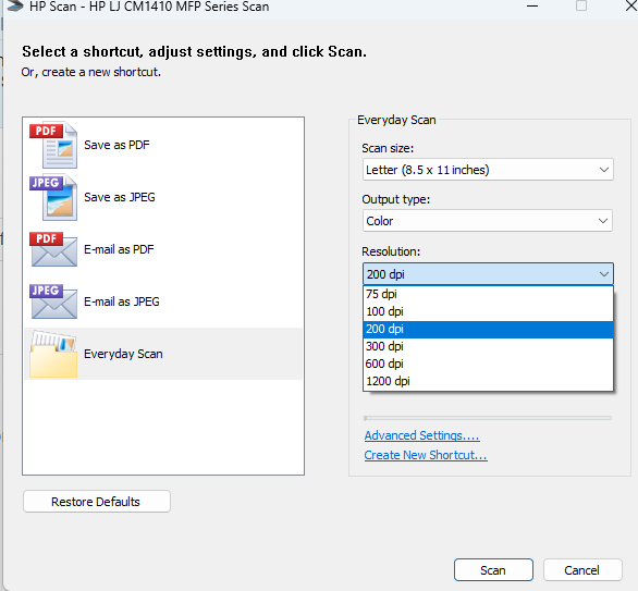 Adjust scanning resolution with HP OfficeJet Pro 8020 and HP... - HP ...