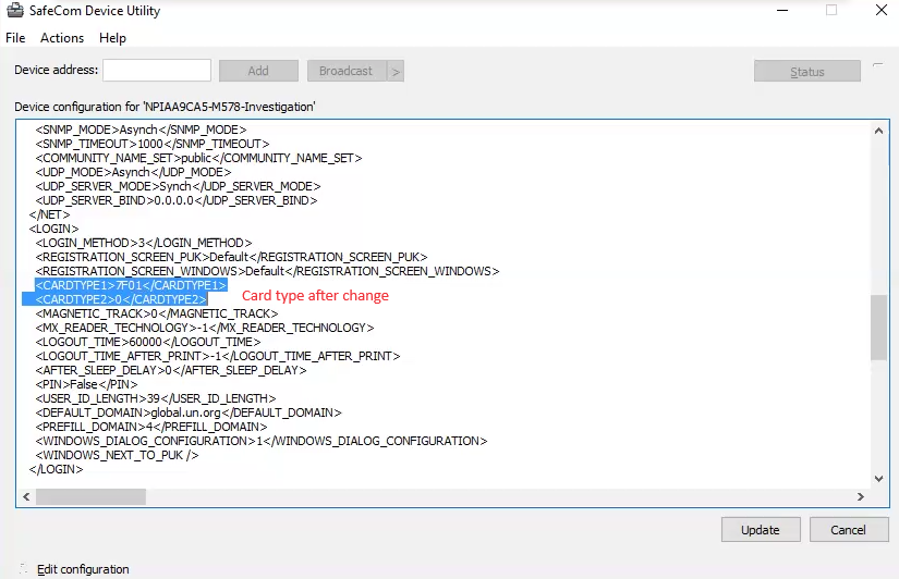 Card type Safecom device utility - HP Support Community - 9065560