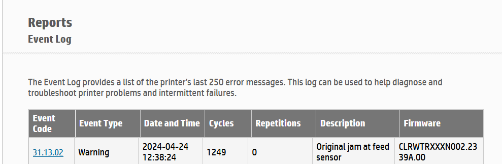 "Network connection error" for event log in EWS - Possible S... - HP ...