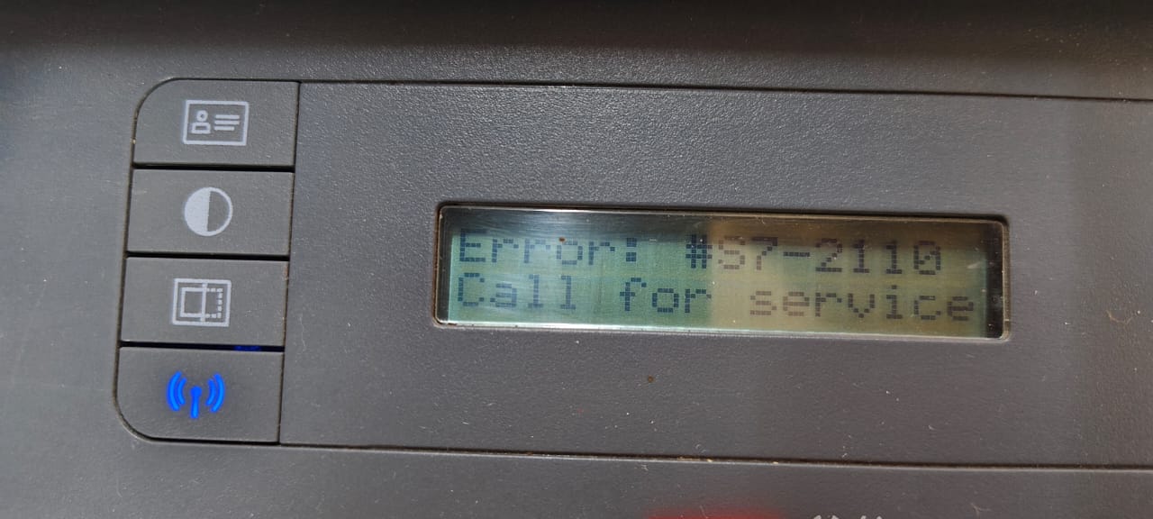 i an facing the error S7-2110 from few days. scan and copy ... - HP ...