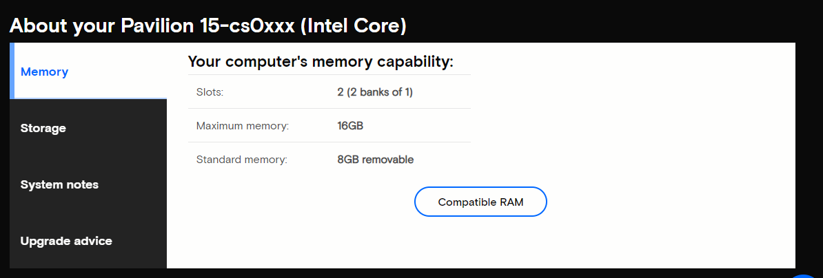I need help upgrading a HP Pavillion 15 cs0xxx - HP Support Community ...